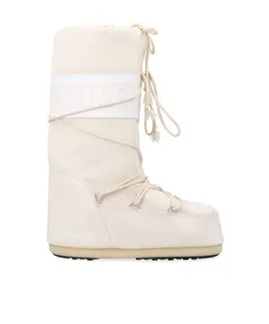 Moon Boot Icon Logo Printed Lace-up Boots - Beige