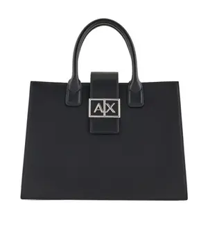 Armani Exchange Logo-plaque Tote Bag - Black
