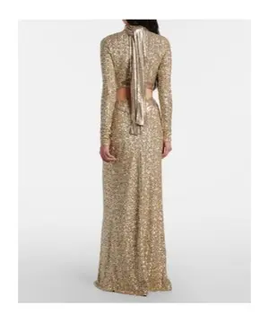 Rabanne Sequined Gathered Gown