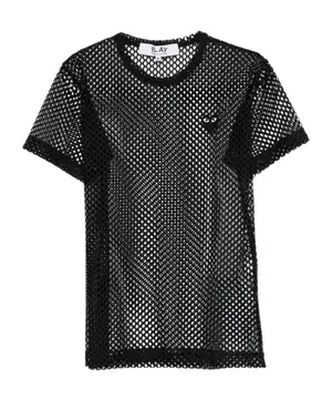 Play Comme Des Garcon Semi-sheer Short Sleeved T-shirt - Black