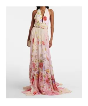 Roberto Cavalli Floral Silk Gown