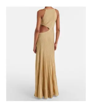 Roberto Cavalli Openwork Ribbed Knit Tulle Dress