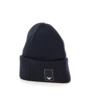 Emporio Armani Logo Patch Turn-up Brim Beanie