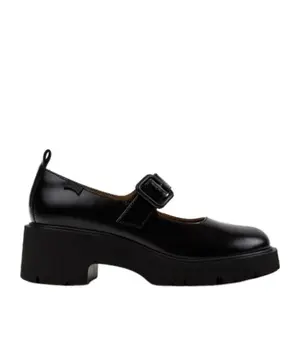 Camper Buckled Platform Pumps - Black