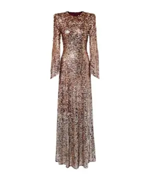 Jenny Packham Phara Embellished Fringed Gown