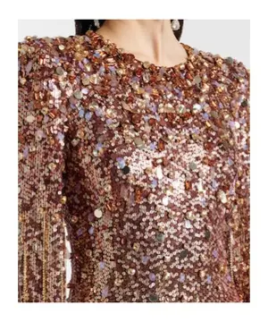 Jenny Packham Phara Embellished Fringed Gown