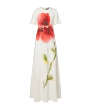 Monique Lhuillier Floral Gown - White