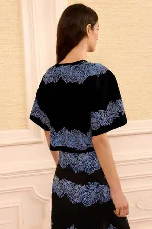 Ulla Johnson Alara Knit Jacquard Top - Lapis