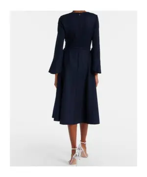 Oscar De La Renta Belted Wool-blend Midi Dress