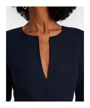 Oscar De La Renta Belted Wool-blend Midi Dress
