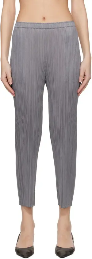 PLEATS PLEASE BY ISSEY MIYAKE Pleats Please Issey Miyake Cropped Leg Pleated Trousers