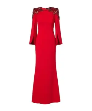 Jenny Packham Adeline Embellished Gown - Red