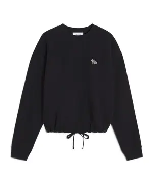 Maison Kitsuné Baby Fox Patch Drawstring Comfort Sweatshirt - Black