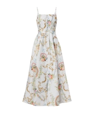 Camilla Camilla Printed Linen And Silk Bustier Midi Dress No
