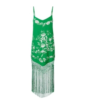 Camilla Embellished Embroidered Fringed Silk Minidress