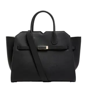 VALEXTRA Double Handle Shoulder Bag - Black