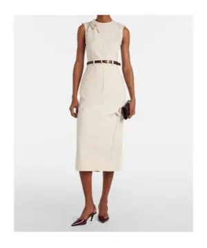 Erdem Floral-appliqué Denim Midi Dress