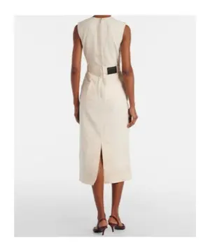 Erdem Floral-appliqué Denim Midi Dress