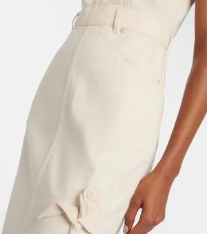 Erdem Floral-appliqué Denim Midi Dress