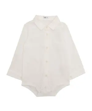 IL GUFO Long-sleeved Buttoned Bodysuit - White