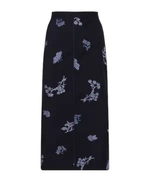 Erdem Wool And Cotton Jacquard Pencil Skirt - Black