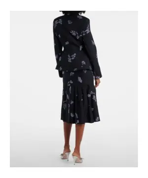 Erdem Wool And Cotton Jacquard Pencil Skirt