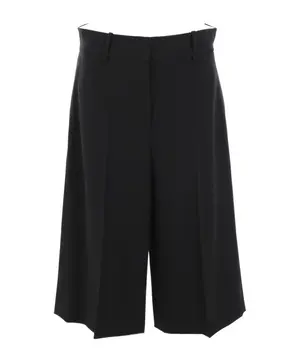 QUIRA Belt-loop Wide-leg Quarter-length Pants - Black
