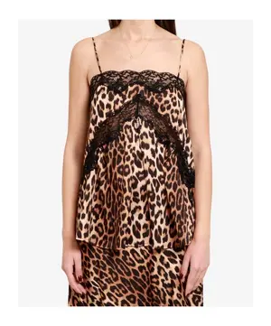 ANIYE BY Leonie Leopard Print Lace Trim Camisole