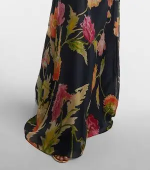 Carolina Herrera Floral Silk Gown