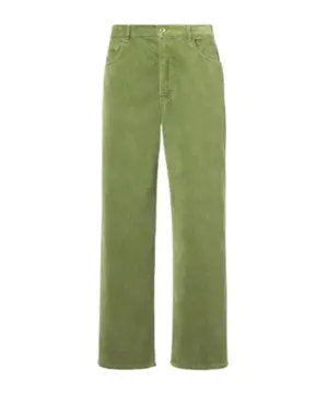 Auralee Cotton Corduroy Straight Leg Trousers - Green