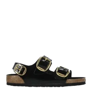 BIRKENSTOCK Milano Big Buckle Slip-on Sandals - Black