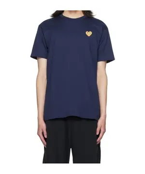 Play Comme Des Garcon Comme Des Garçons Play Logo Embroidered Crewneck T-shirt - Blue