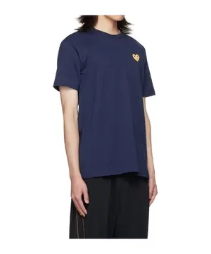 Play Comme Des Garcon Comme Des Garçons Play Logo Embroidered Crewneck T-shirt - Blue