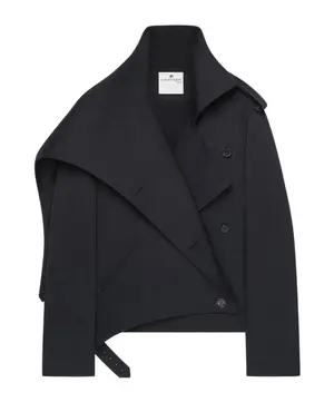 COURREGES Courrèges Oblique Short Trench Coat - Black