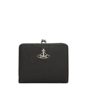 VIVIENNE WESTWOOD Logo Plaque Wallet - Black