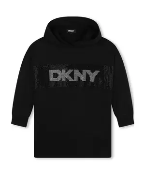 Dkny Hooded Long-sleeve Dress - Black