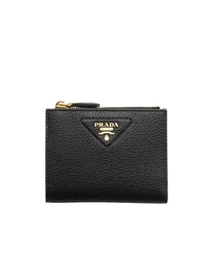 Prada Small Leather Wallet - Black