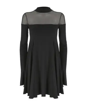 ANIYE BY Sheer Panel A-line Dress - Black