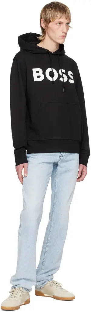 Hugo Boss Logo Printed Drawstring Hoodie