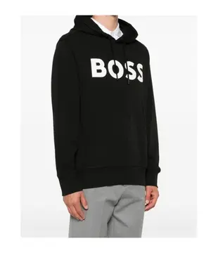 Hugo Boss Logo Printed Drawstring Hoodie