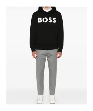 Hugo Boss Logo Printed Drawstring Hoodie