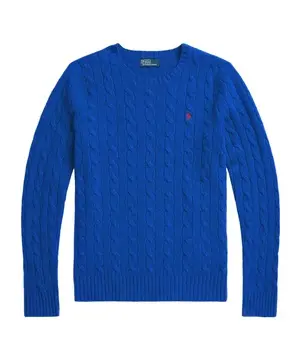 Polo Ralph Lauren Pony Embroidered Cable-knit Jumper - Blue