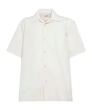 JIL SANDER Short-sleeved Poplin Shirt - Beige