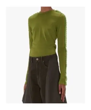 J.W.ANDERSON Pleated-trim Long-sleeve Top