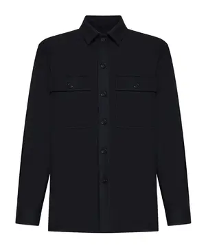 JIL SANDER Buttoned Flannel Shirt - Black