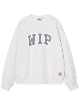 Carhartt Work In Progress Logo Printed Crewneck Sweatshirt - Heather Grey