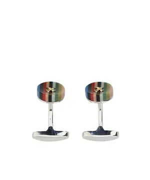 Paul Smith Signature Stripe Button Cufflinks