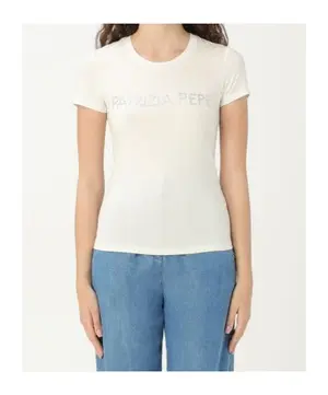 Patrizia Pepe Rhinestone-logo T-shirt
