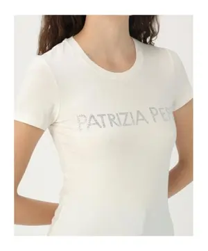 Patrizia Pepe Rhinestone-logo T-shirt