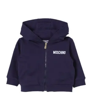Moschino Long-sleeved Zipper Sweatshirt - Blue